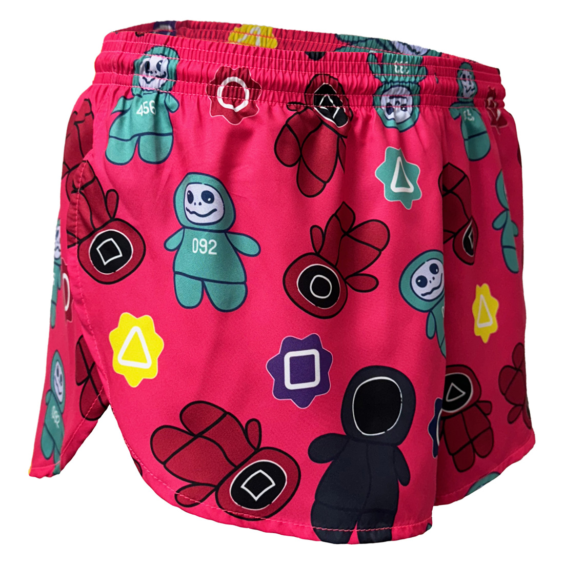 Men's Printed 1" Elite Split Shorts - Red Stop Green Go