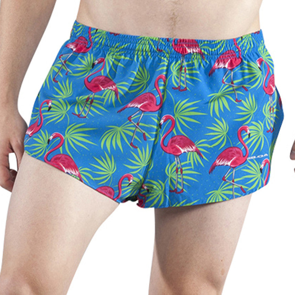 flamingo pattern shorts