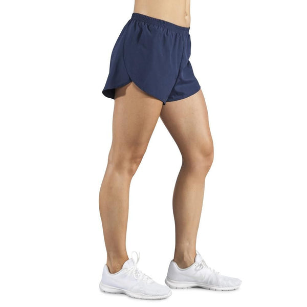 Women's Solid 1" Elite Split Shorts - Navy Blue